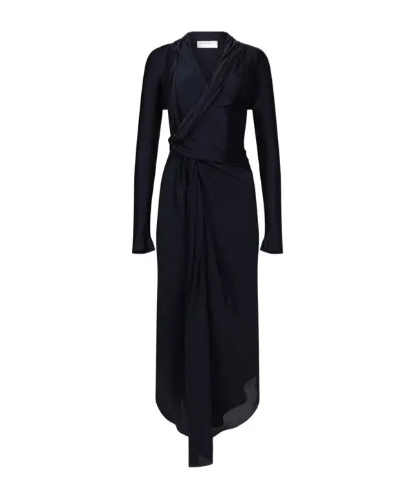 Victoria Beckham Lea Knotted-detail Midi Dress - Navy Blue