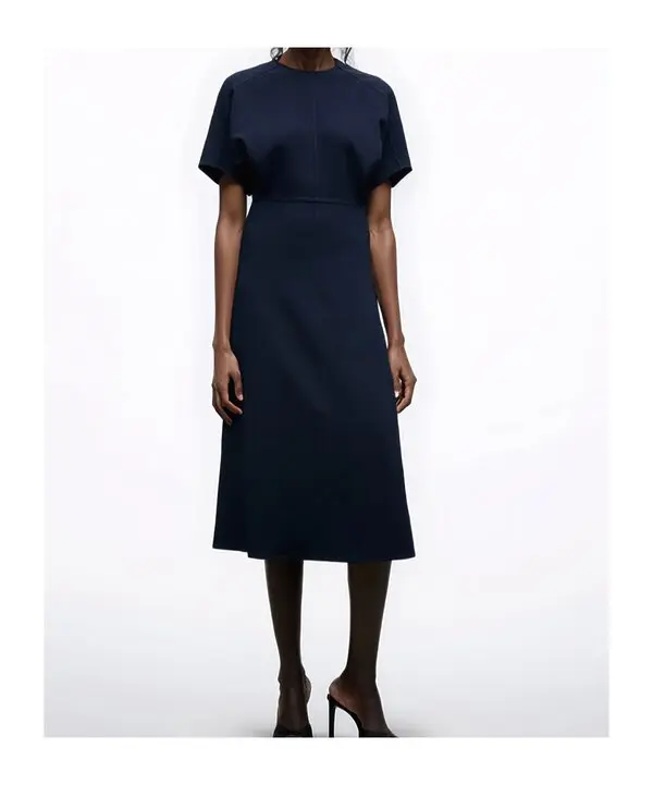 Victoria Beckham Eleanor Midi Dress - Dark Blue