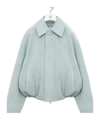 Loewe Suede Lambskin Drawstring Jacket - Blue-gray