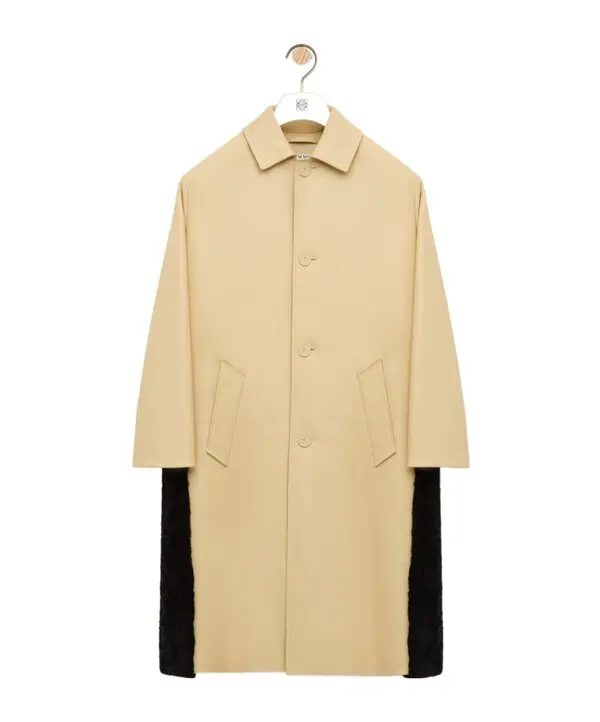 Loewe Coat In Nappa Lambskin - Light Yellow