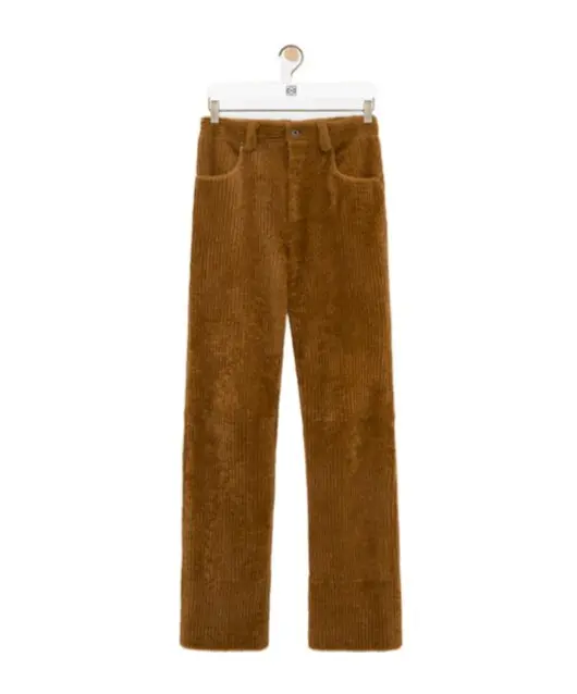 Loewe Trousers In Shearling Corduroy - Camel