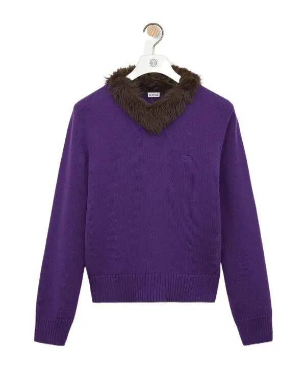 Loewe Sweater In Wool - Purple