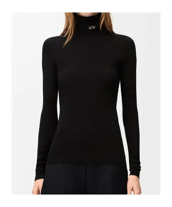 Loewe Ribbed Viscose Blend Turtleneck Top