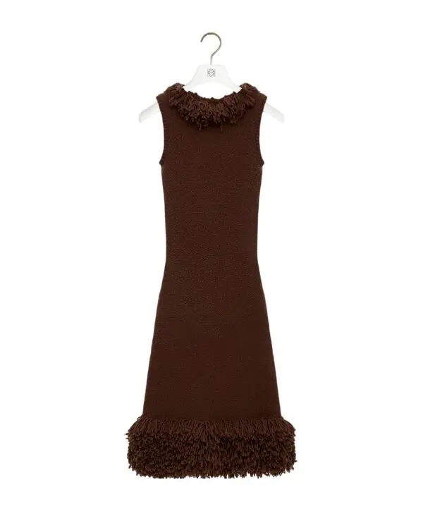 Loewe Dress In Wool Blend - Brown