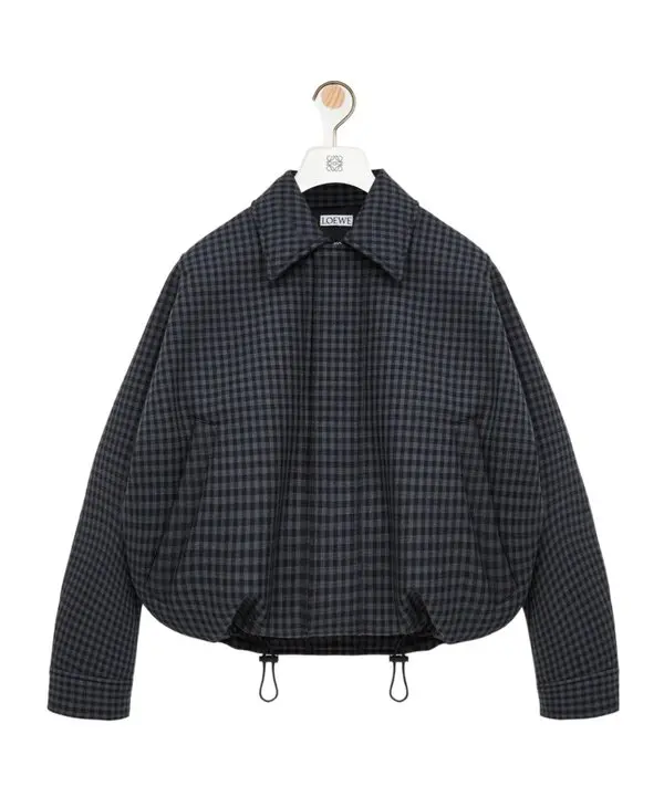 Loewe Drawstring Jacket In Wool - Blue/black