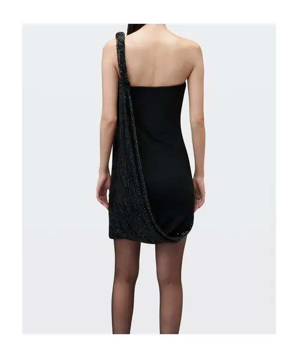 Alexander Wang Crystal Embellished Asymmetric Strapless Mini Dress