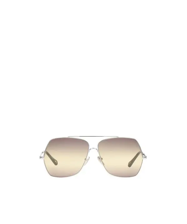 Chloé Geometric Frame Sunglasses - Silver