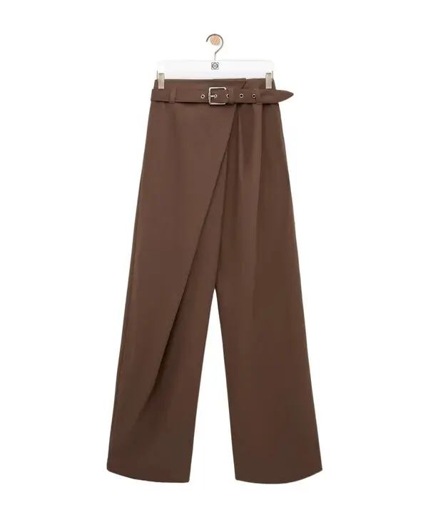 Loewe Trousers In Cotton - Brown