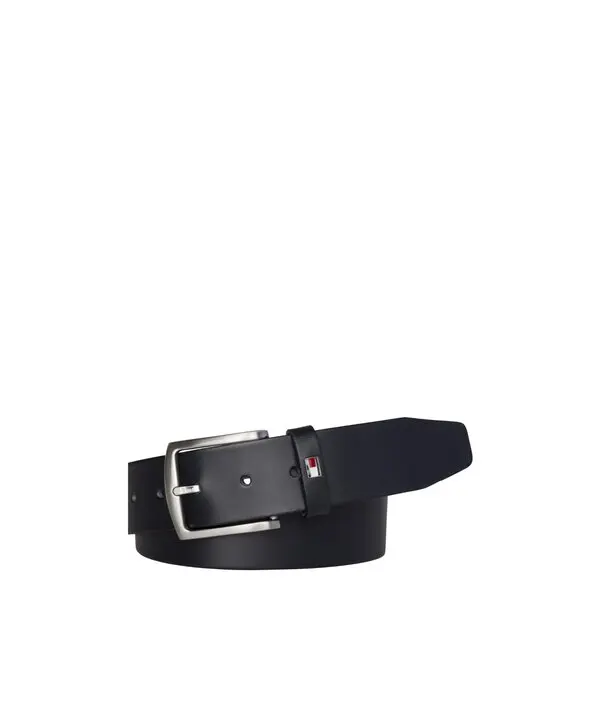 Tommy Hilfiger Leather Belt With Brushed Steel Buckle