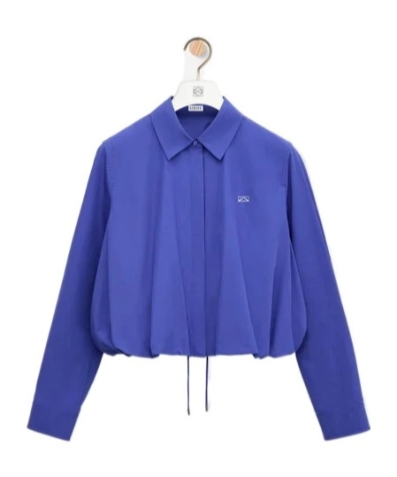 Loewe Cotton Shirt With Cinched Silhouette - Blue