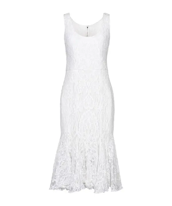 Dolce & Gabbana Lace Sleeveless Bodycon Dress - White