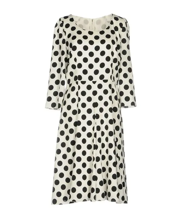 Dolce & Gabbana Dotted Satin Dress - White