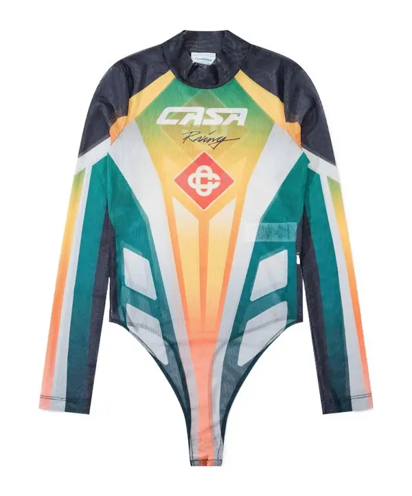 Casablanca Printed Mesh Bodysuit