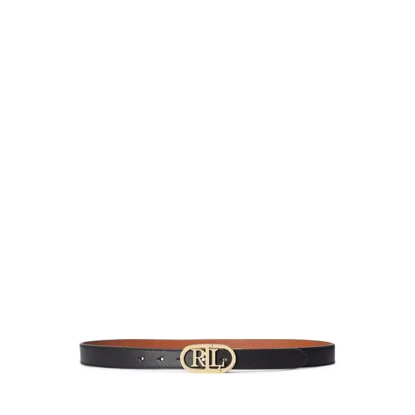 Ralph Lauren Oval-logo Reversible Leather Skinny Belt