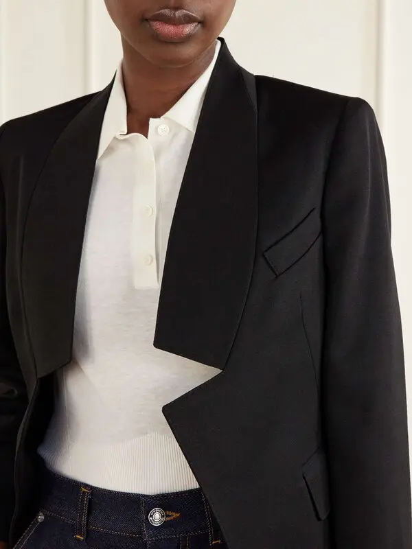 Givenchy Reverse Lapel Wool Grain De Poudre Jacket