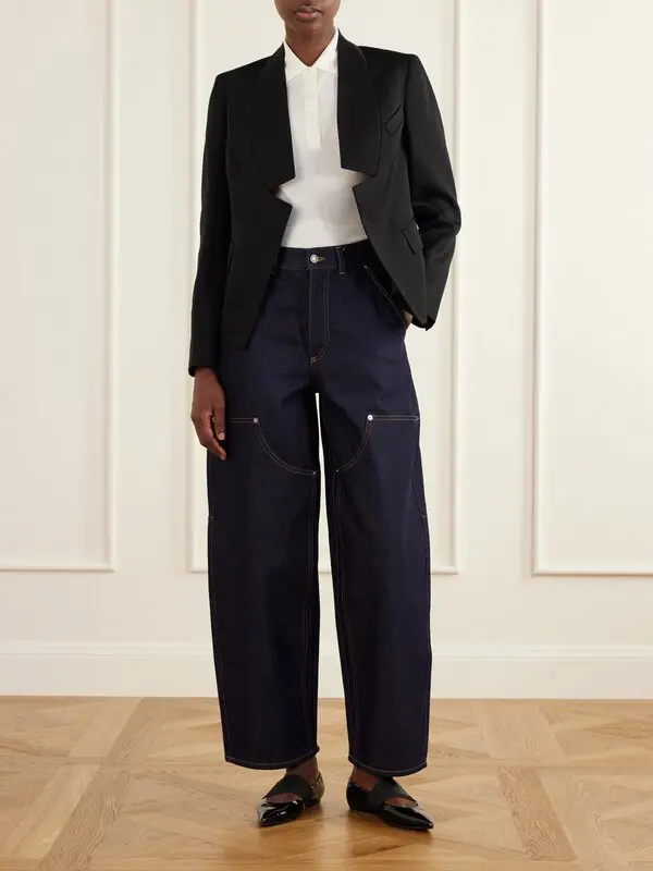 Givenchy Reverse Lapel Wool Grain De Poudre Jacket - Black