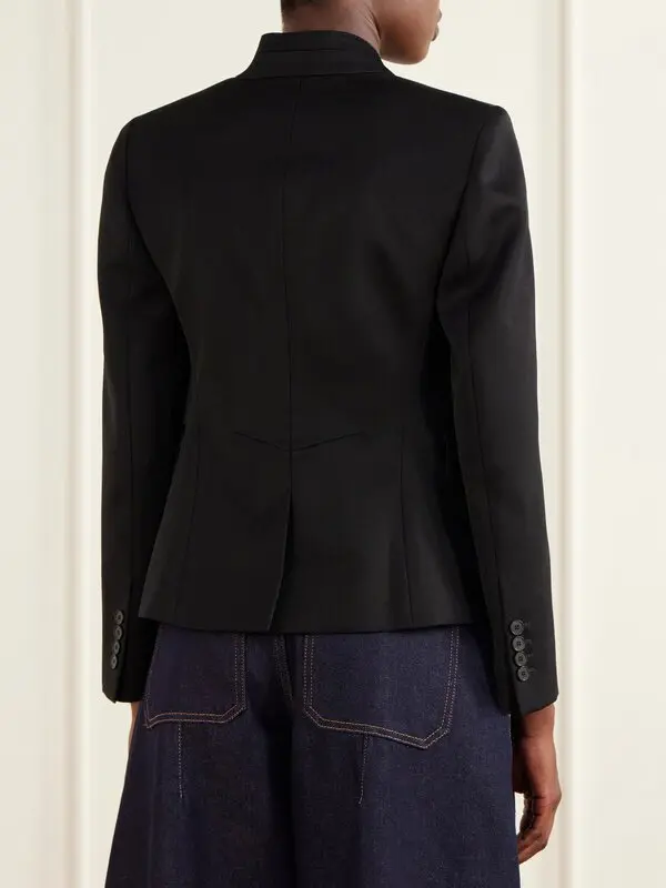 Givenchy Reverse Lapel Wool Grain De Poudre Jacket - Black