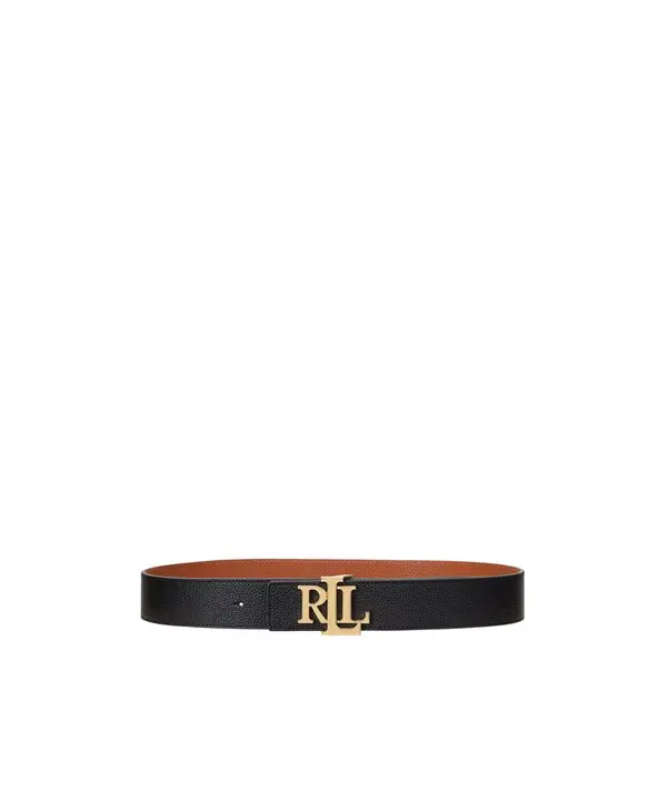 Ralph Lauren Leather Gold-tone Buckle Belt - Black