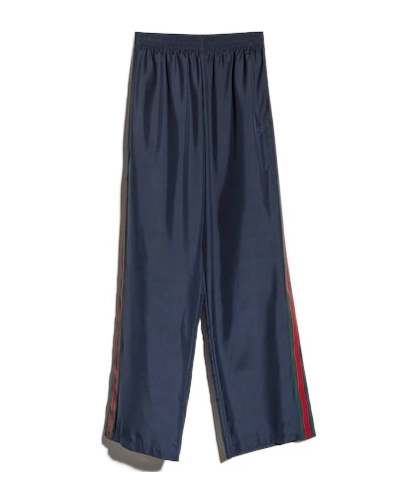Gucci Technical Silk Poplin Pants With Web Detail