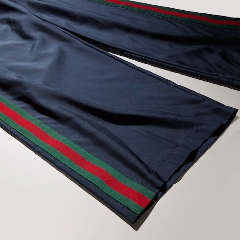 Gucci Technical Silk Poplin Pants With Web Detail