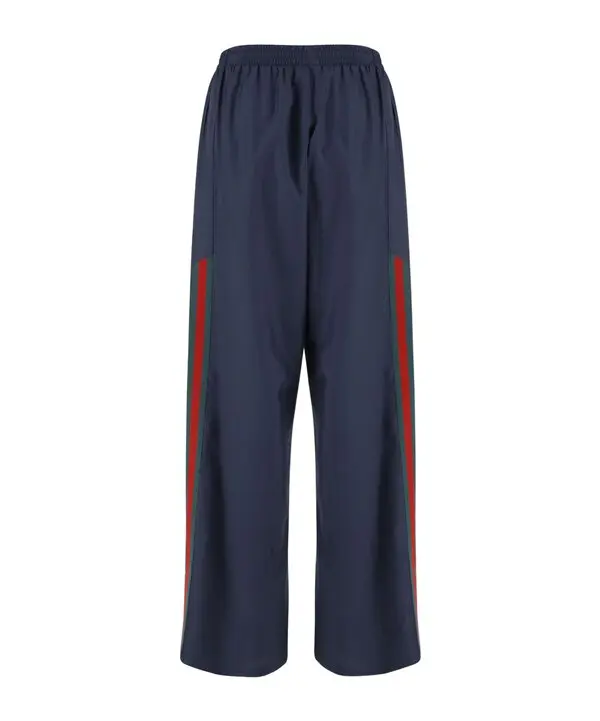 Gucci Technical Silk Poplin Pants With Web Detail