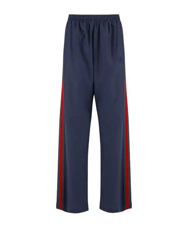 Gucci Technical Silk Poplin Pants With Web Detail - No