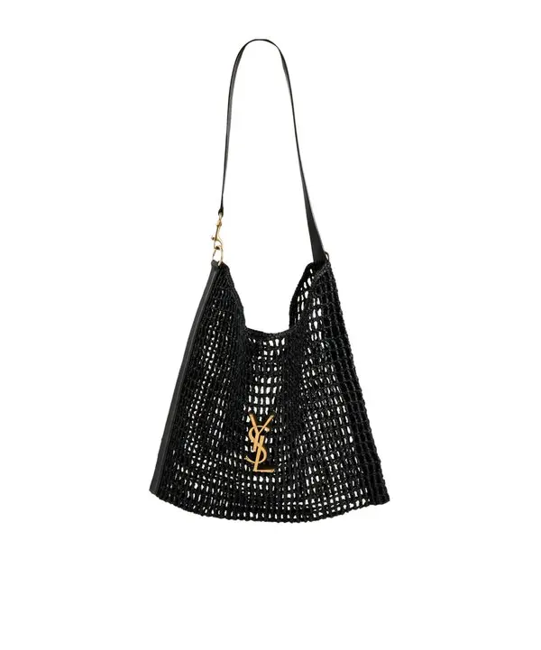 Saint Laurent Large Woven Tote Bag - Black