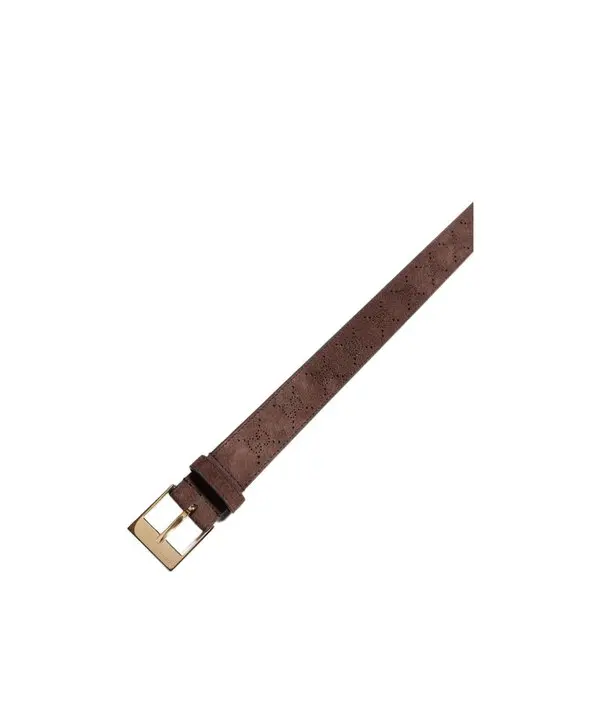Gucci Squared Buckle Belt - Dark Brown