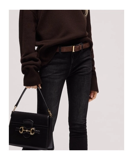 Gucci Squared Buckle Belt - Dark Brown