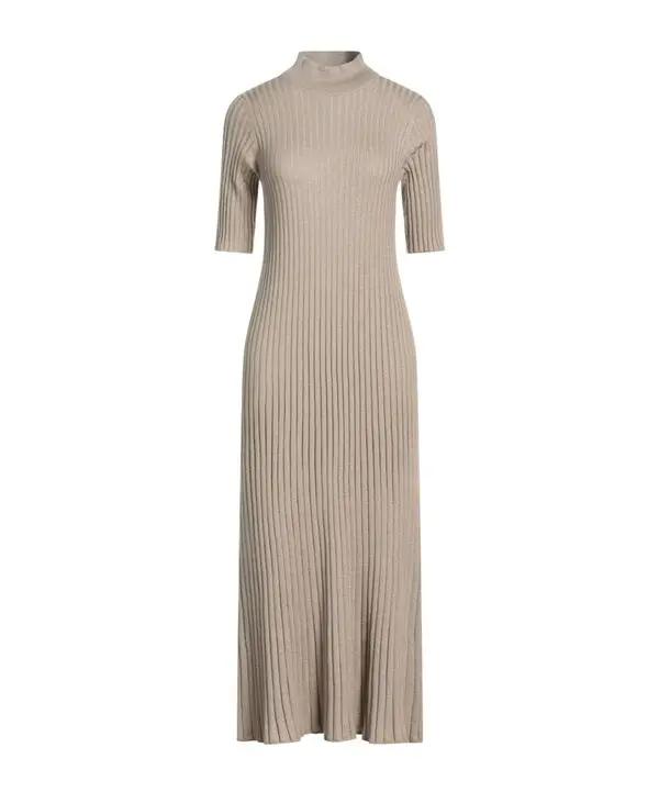 Brunello Cucinelli Minimalist Metallic Knit Dress - Nude