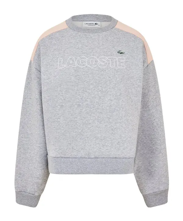 Lacoste Cropped Crewneck Sweatshirt - White