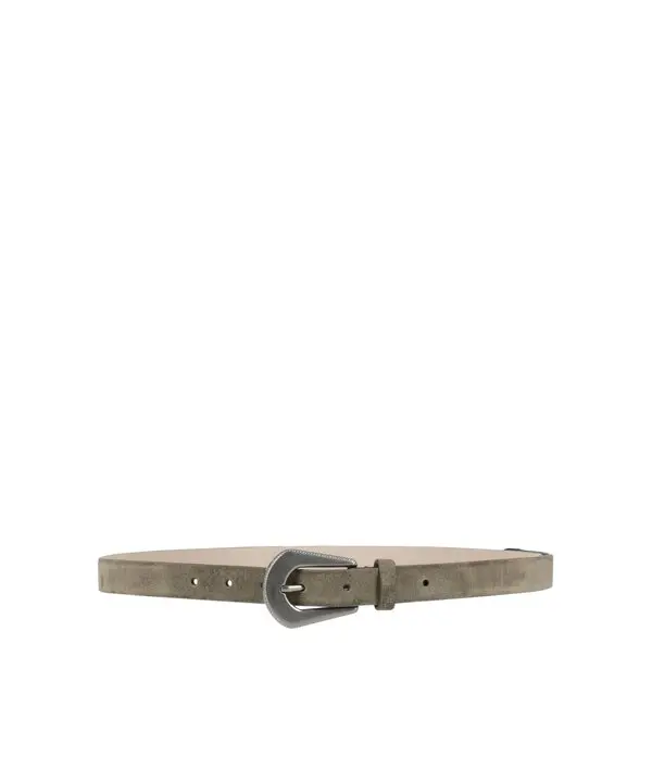 Brunello Cucinelli Suede Skinny Belt With Adjustable Length - Green