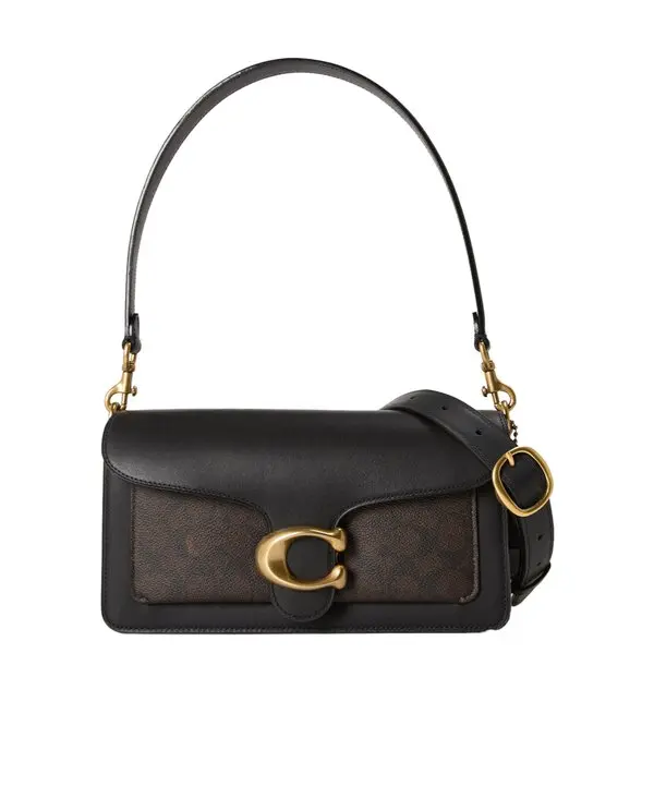 COACH Monogram Signature Shoulder Bag - Black