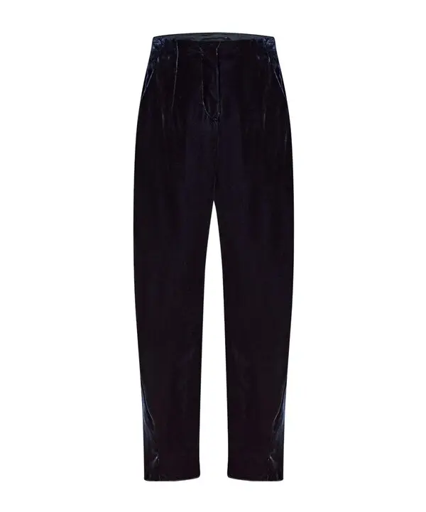 Emporio Armani Velvet Tapered Trousers - Black