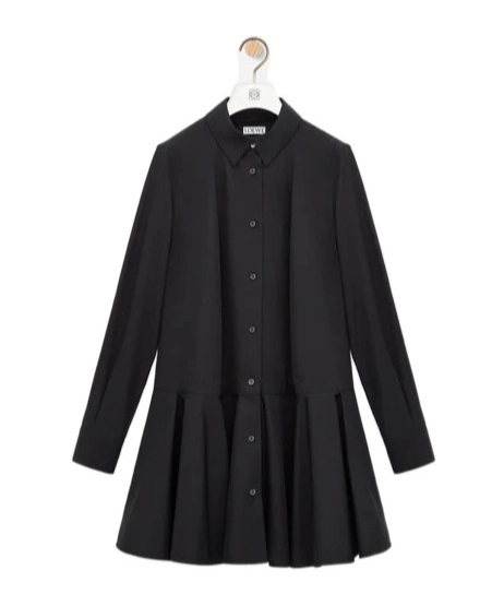 Loewe Shirt Dress In Cotton - Black