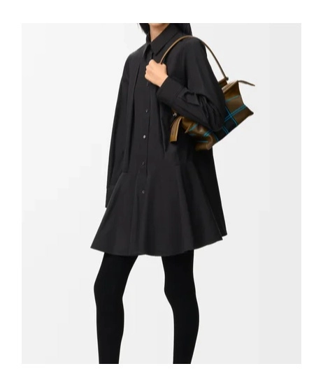 Loewe Shirt Dress In Cotton With Peplum Silhouette