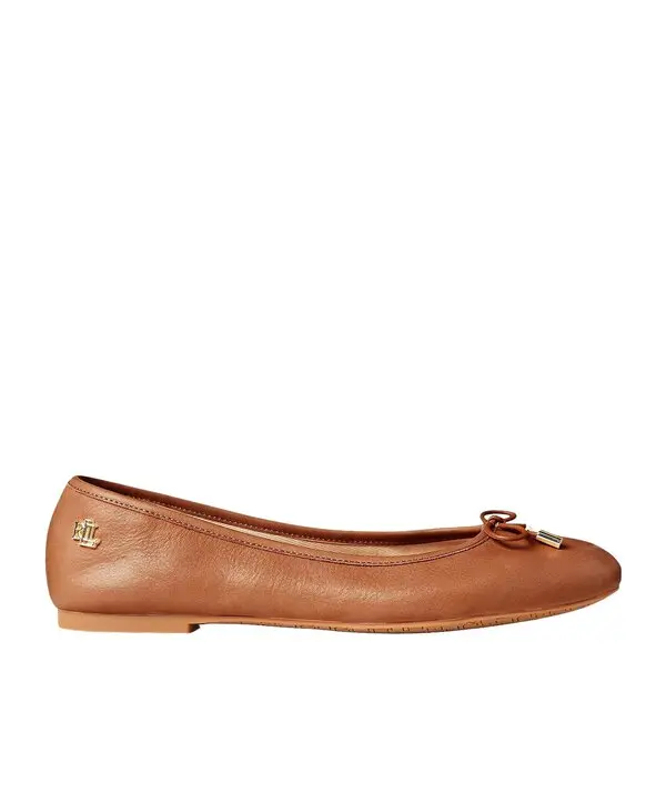Ralph Lauren Solid Color Ballet Pumps - Brown