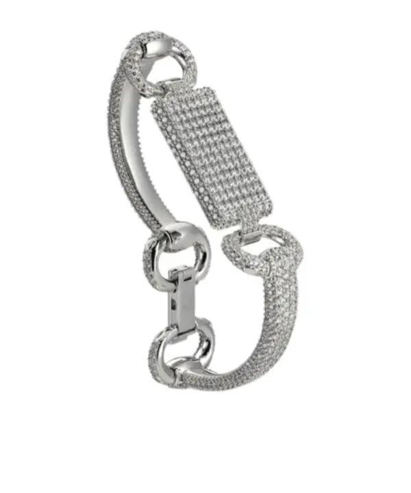 Gucci Horsebit Bracelet - Silver/white