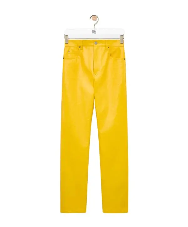 Loewe Trousers In Cotton Blend - Yellow
