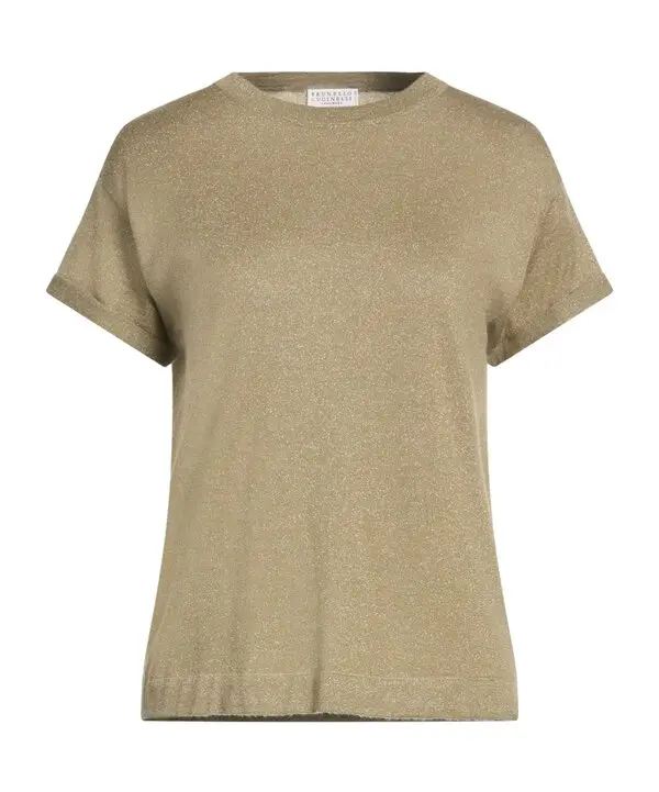 Brunello Cucinelli Knitted Short-sleeve Crew Neck - Khaki