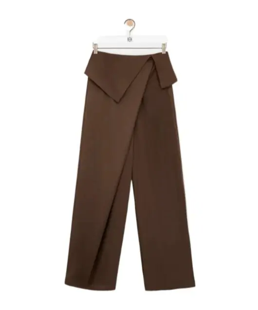Loewe Draped Trousers In Wool - Brown
