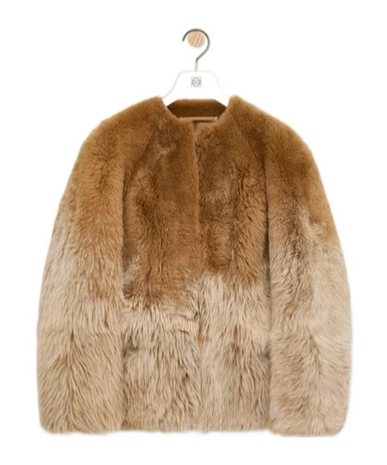 Loewe Jacket In Shearling - Camel