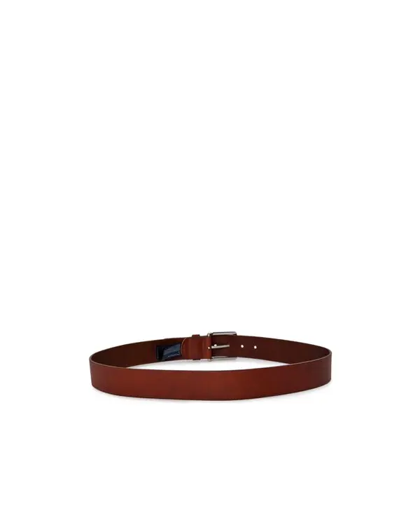 Tommy Hilfiger Leather Belt With Brushed Steel Buckle
