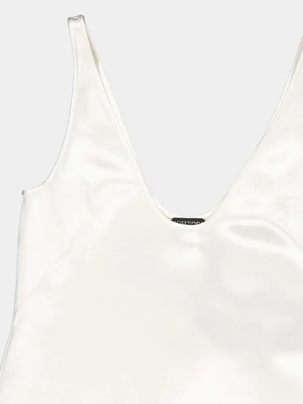 TOM FORD Off- Silk Scoop Neck Tank Top