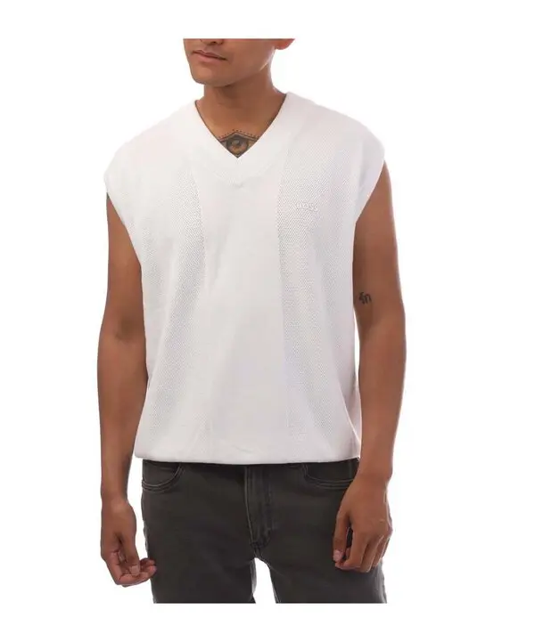 Hugo Boss Vneck Sleeveless Tank Top - White