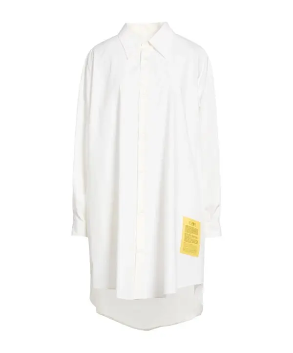 MAISON MARGIELA Solid-color Long-sleeve Shirt Dress - White