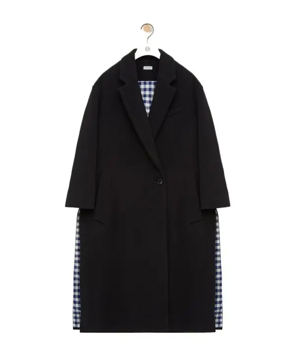 Loewe Coat In Wool And Cashmere - Black