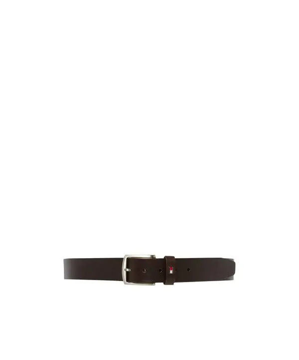 Tommy Hilfiger Leather Belt With Brushed Steel Buckle