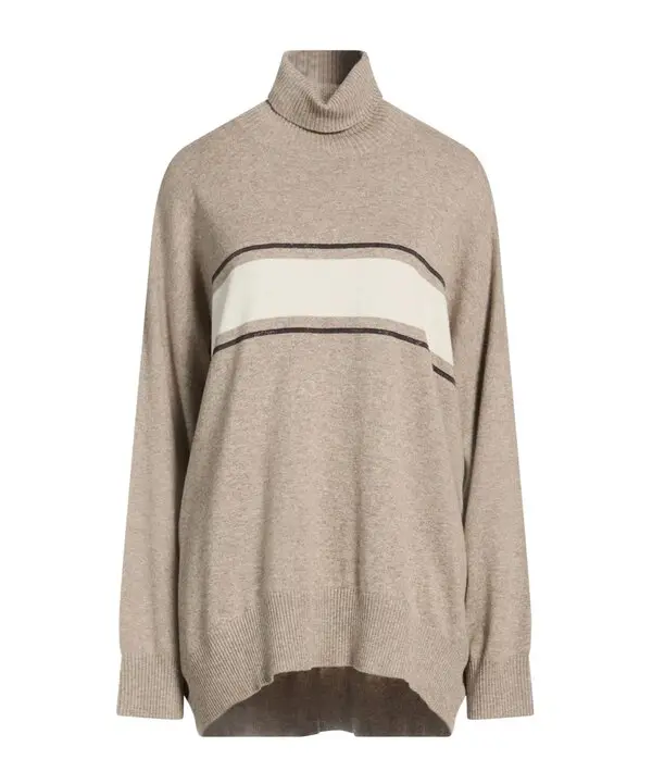 Brunello Cucinelli Loose-fitting Turtleneck Pullover - Nude