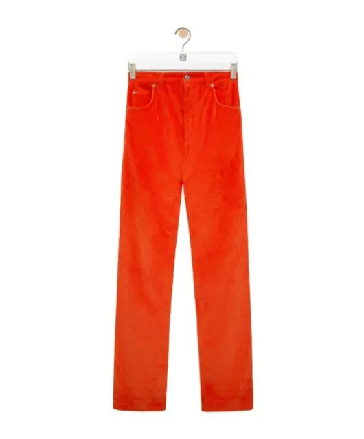 Loewe Trousers In Cotton Corduroy - Orange